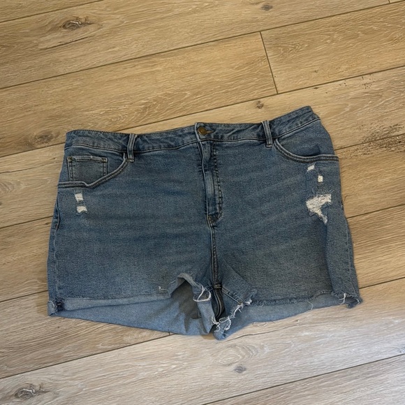 Ava & Viv | Shorts | Ava Viv Blue Jean Shorts With Distressed Details ...
